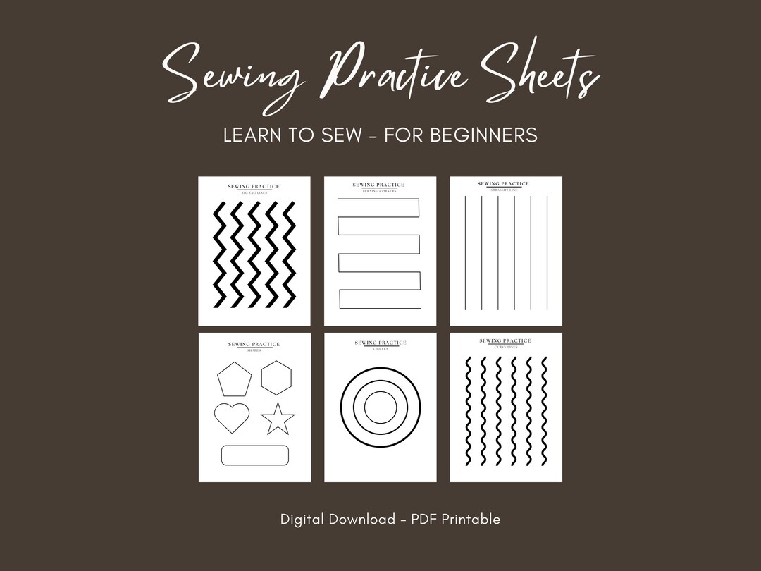 Sewing Practice Worksheet Pdf Printable Sewing Lessons Guide Learn to ...