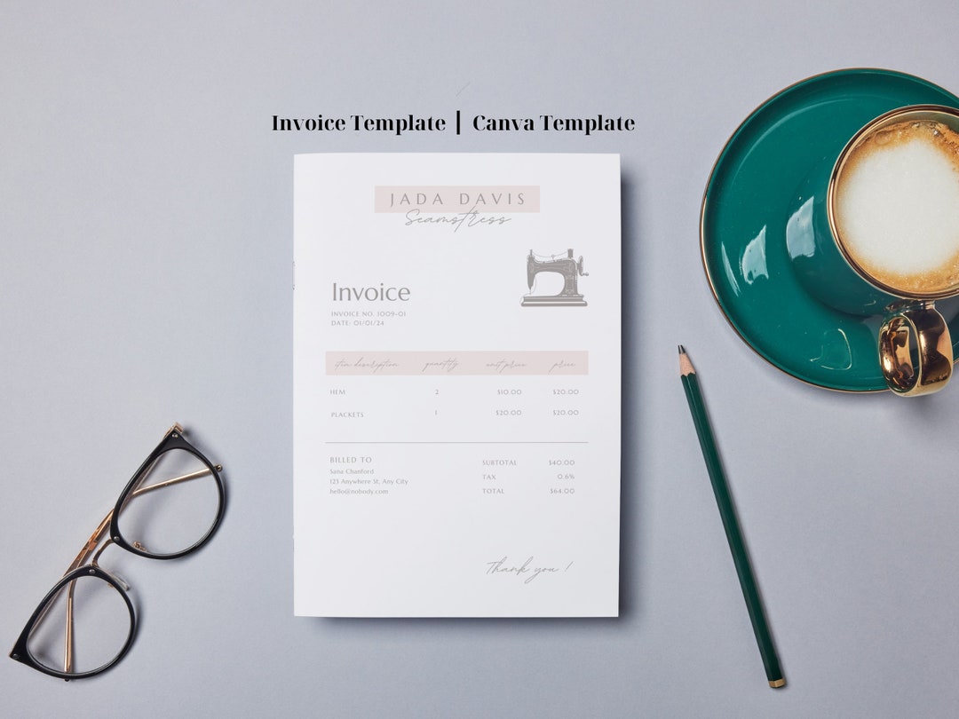 Sewing Invoice Order Form for Seamstress Minimalist Business Invoice ...