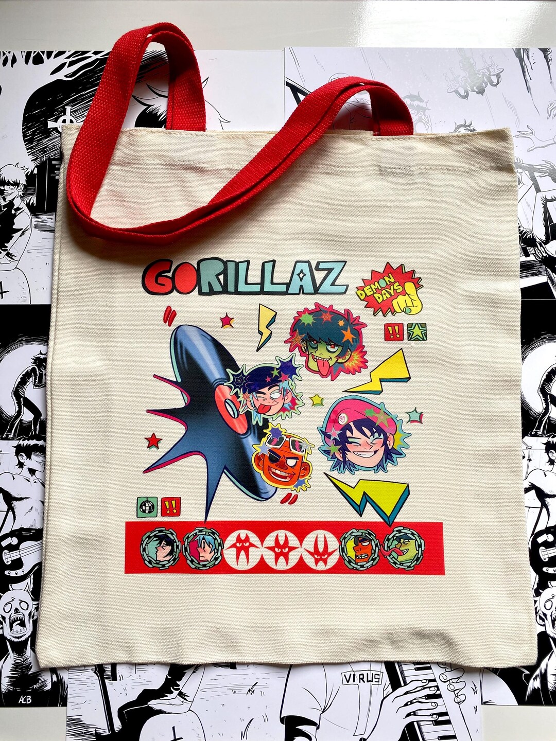 Gorillaz Tote Bags - Etsy