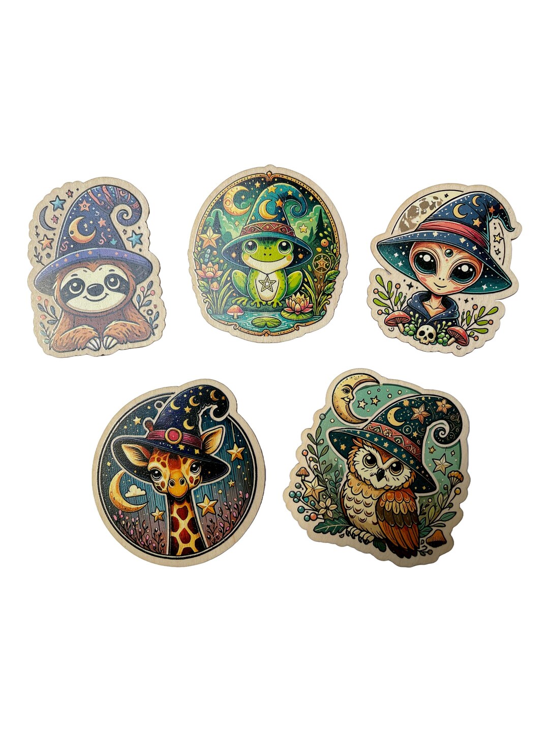 Wizard Critters - Real Wood, Eco Friendly, UV Printed Wooden Sticker ...