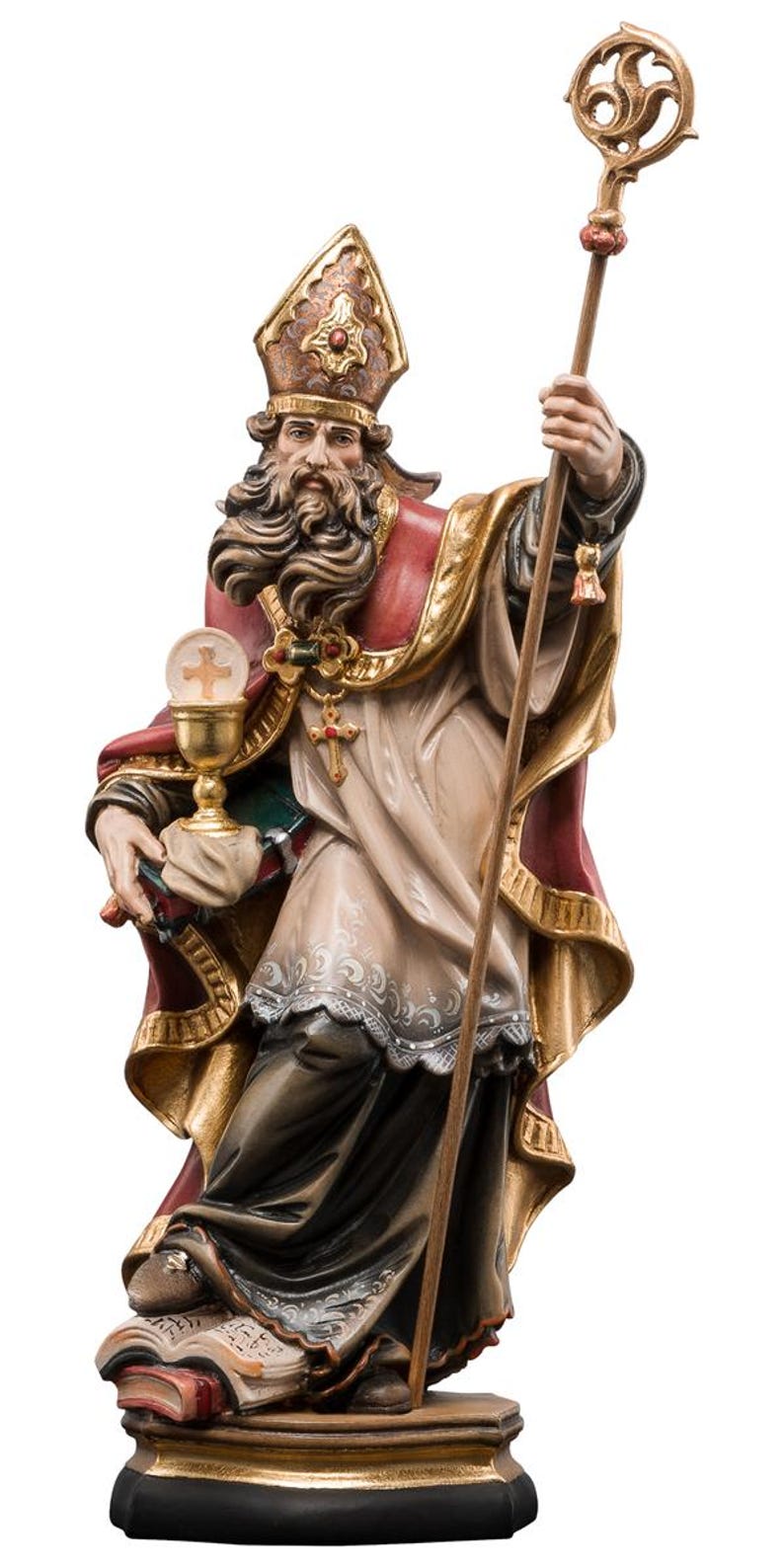 A Wooden Statue of Saint Norbert From Val Gardena. the Statue is Carved ...
