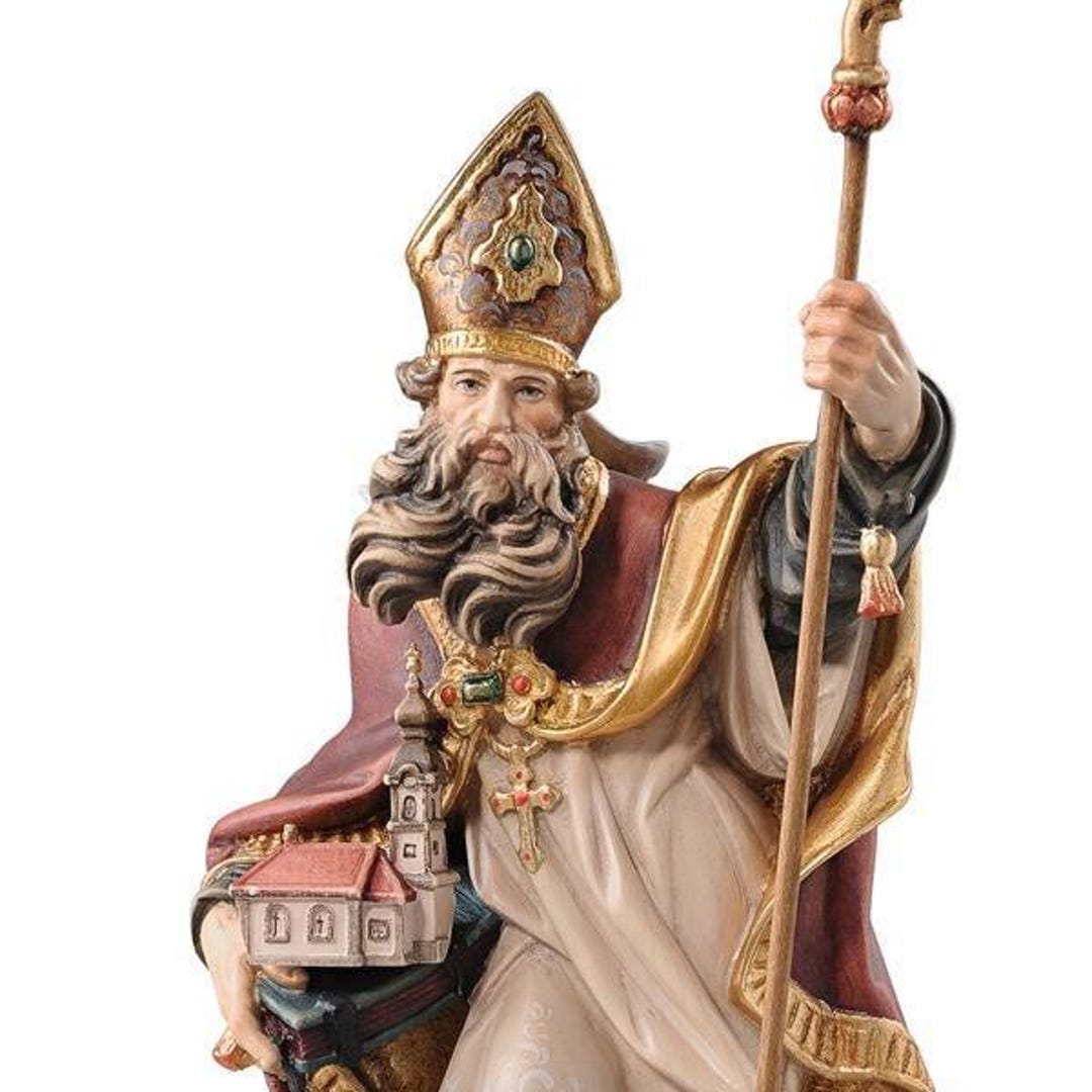 Statue of Saint Gebard, Wooden Sculpture From Val Gardena. the Statue ...