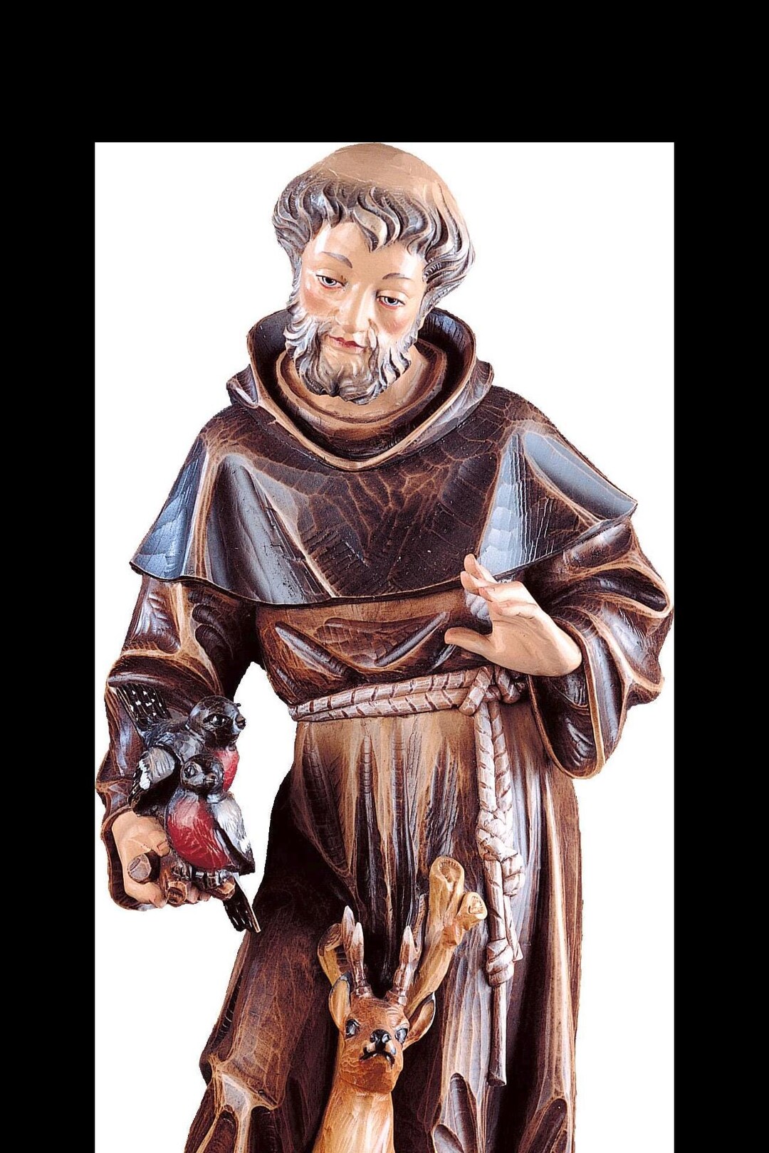 Statue of Saint Francis, Wooden Sculpture From Val Gardena. the Statue ...