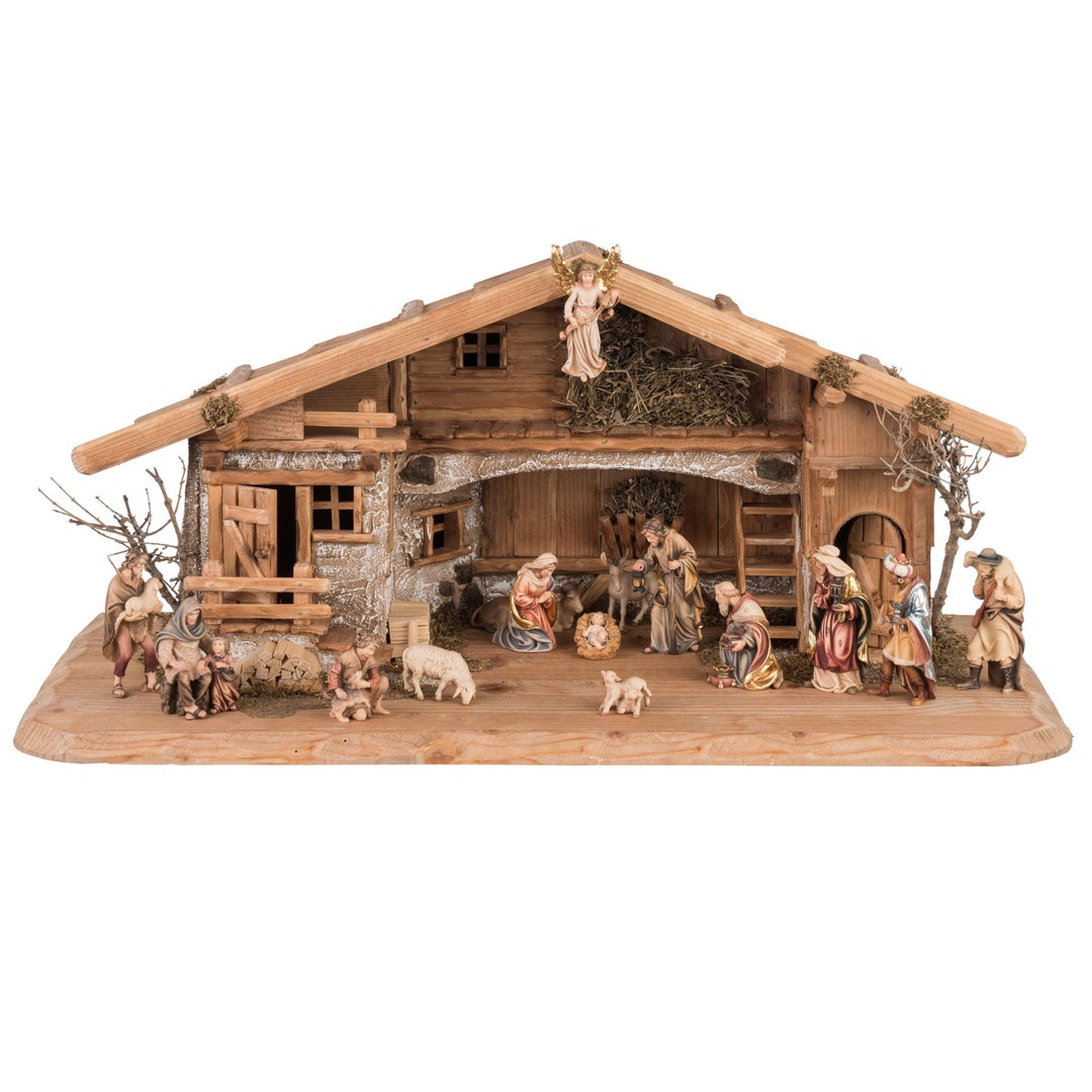 17-piece Maple Wood Nativity Figurine Set With Hut - Etsy