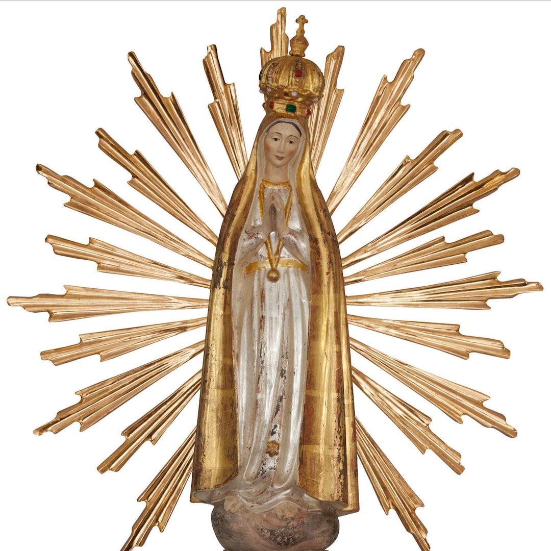 Our Lady of Fatima With Crown and Halo - Etsy