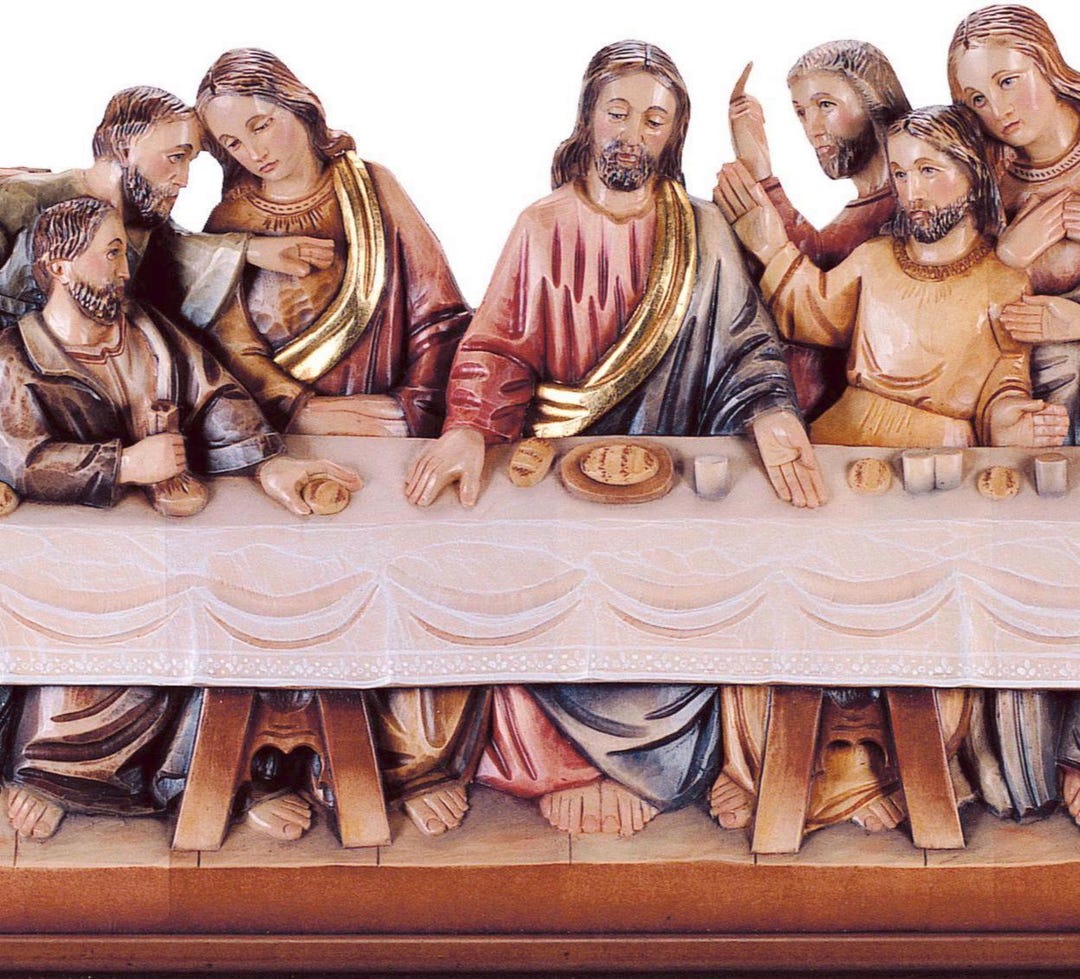 Hanging Statue of the Last Supper, a Wooden Sculpture From Val Gardena ...