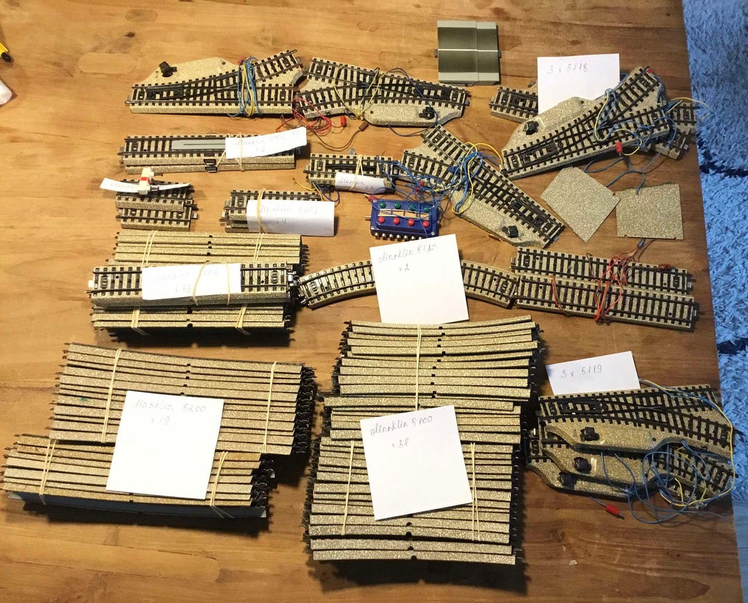 Vintage Marklin Train HO ,set of Track /rails and Other Parts ,vintage ...