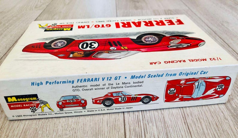 Rare Find, FERRARI GTO/LM ,monogram, Scale 1/32 Slot Car,in Original ...