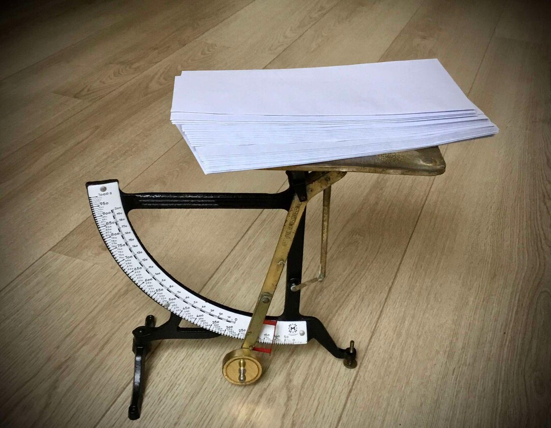Antique German Concav Postal Scale: Jacob Maul Brass & Cast Iron, 1920s ...