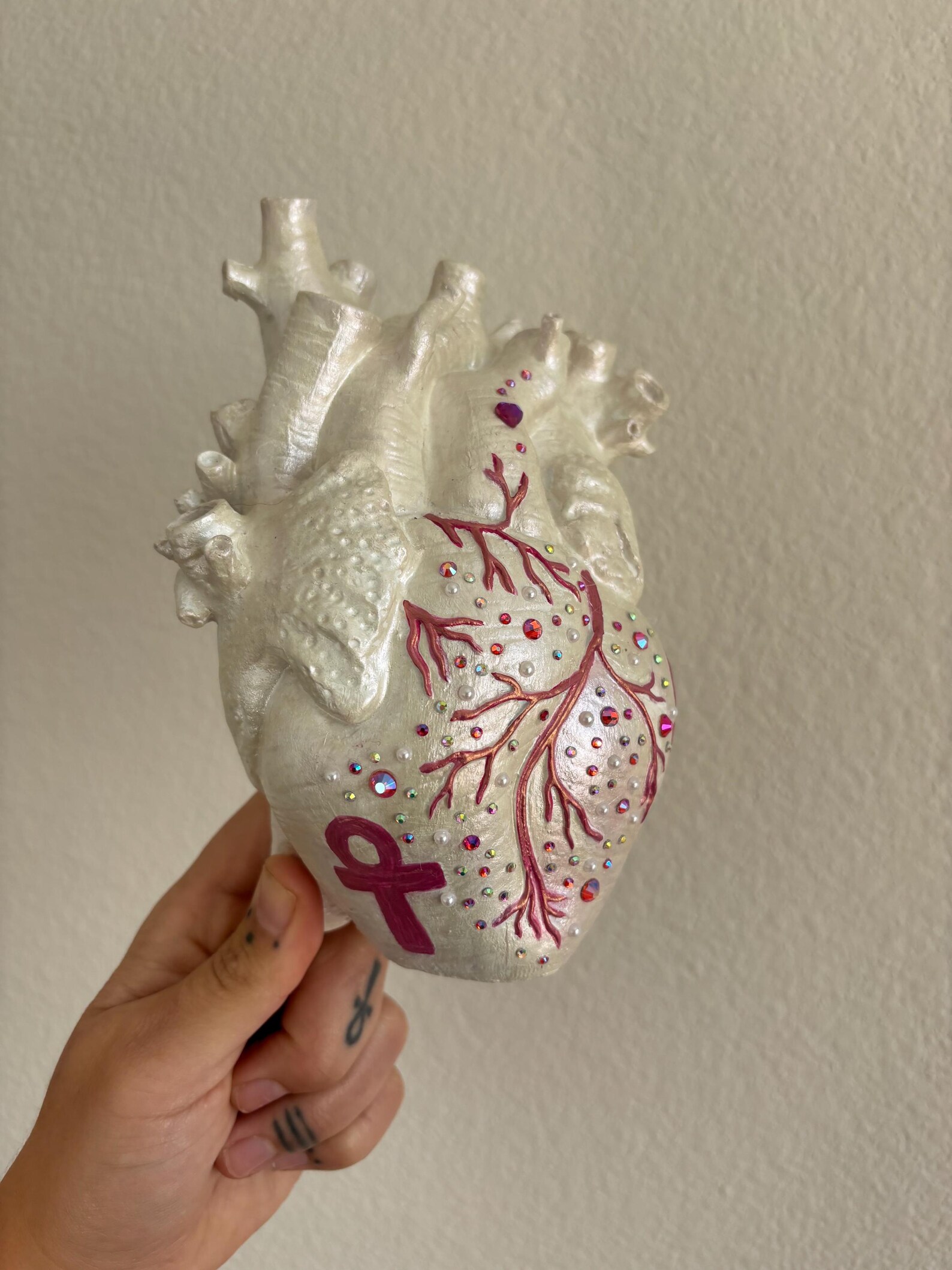 VENUS MYSTIC HEART Anatomical Heart Flower Vase Unique Art Piece ...
