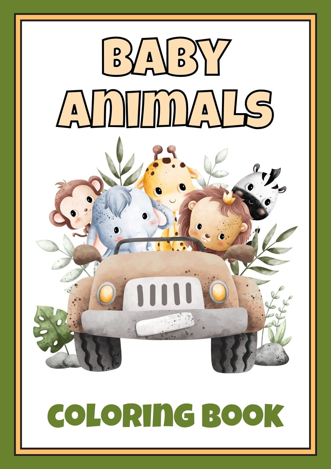 Baby Animal Coloring Book for Kids 28 Pages of Fun Printable Baby ...
