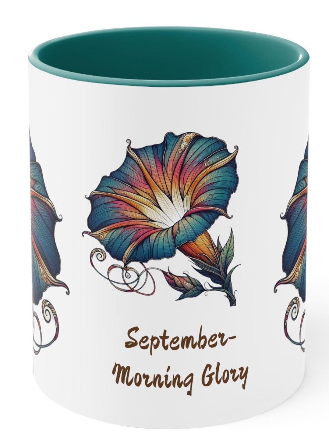 Flower of the Month September Morning Glory Accent Mug, Birthday Gift ...