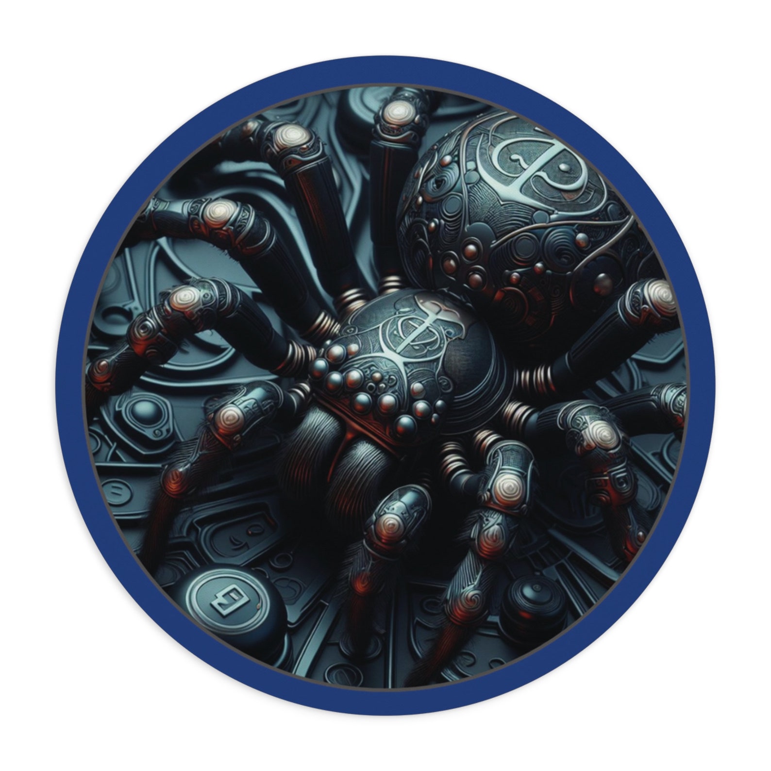 Spider on Dark Blue Mouse Pad - Etsy
