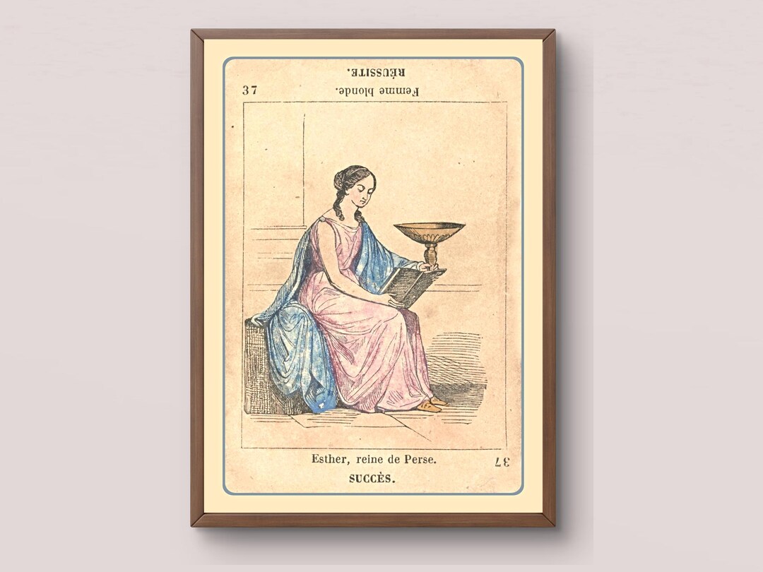 Queen Esther Tarot Card | French Biblical Art Print | Persian Queen ...
