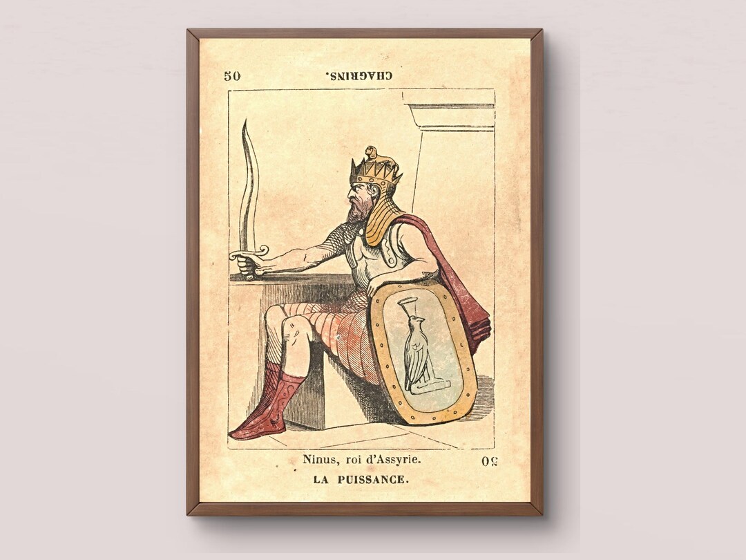Antique French Tarot King | Ninus Assyrian Card Print | La Puissance ...
