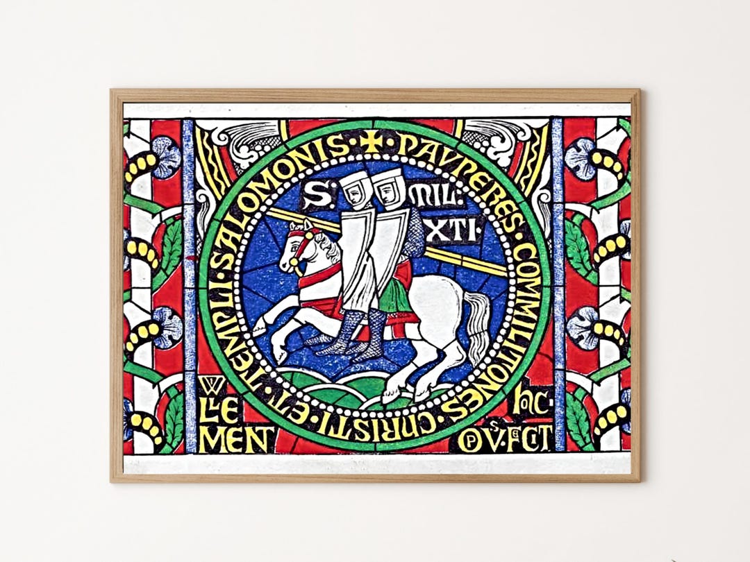 Templar Knight Print | Medieval Stained Glass Artwork | Crusader ...