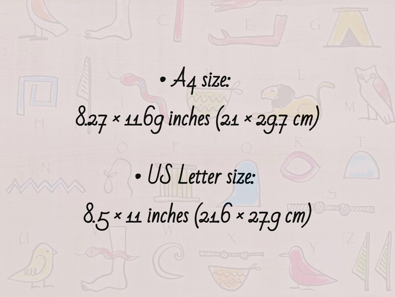 Egyptian Hieroglyphics Alphabet Printable, A to Z Chart for Kids ...