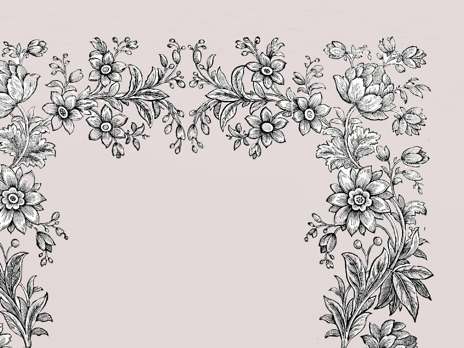 Victorian Floral Frame PNG | Antique Flower Border Digital Download ...