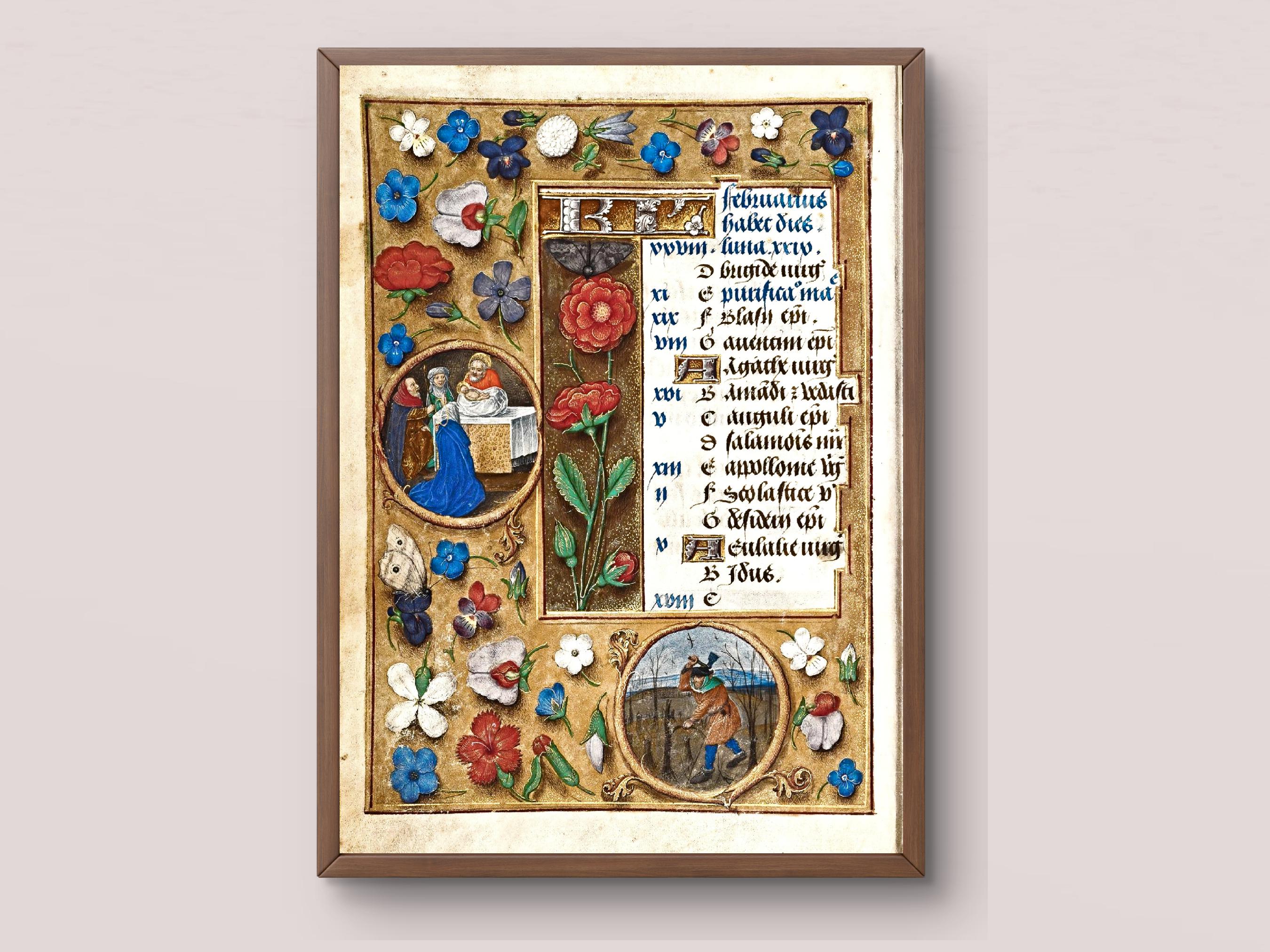 Medieval Illuminated Calendar Digital Download | February Latin ...