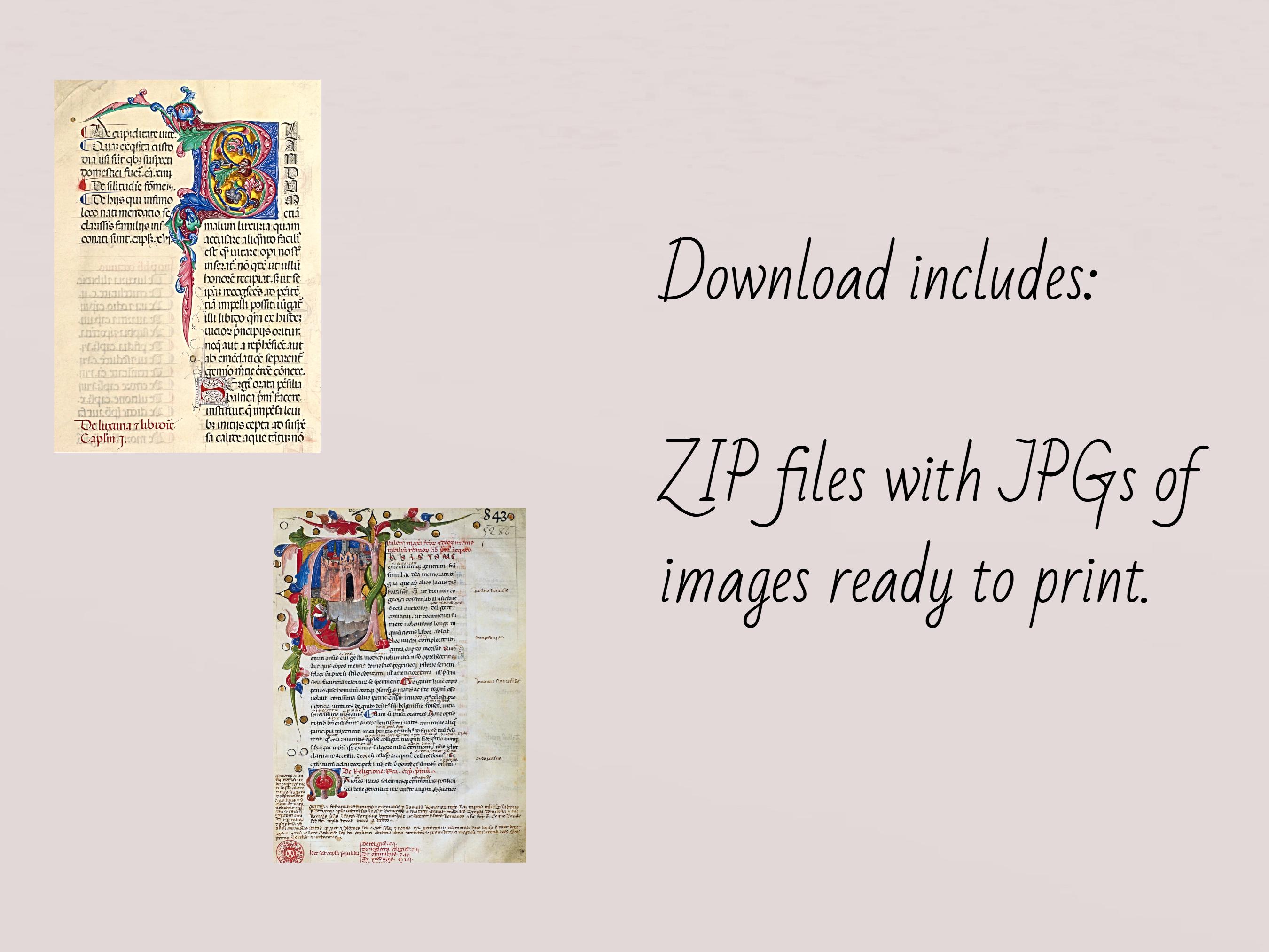 Medieval Illuminated Manuscript Prayer Book Pages | Digital Download ...