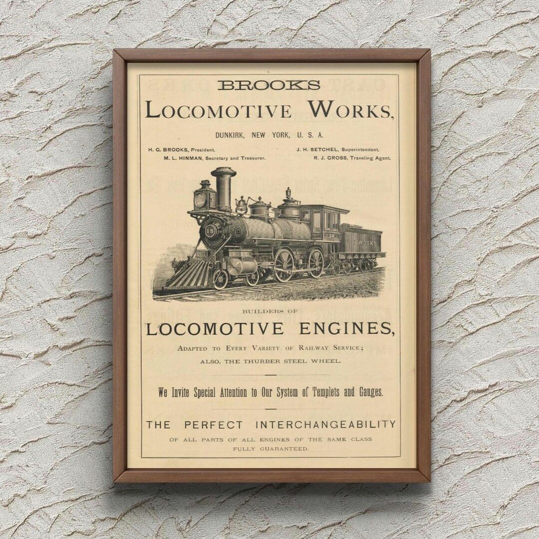 Steam Engine Print, Vintage Advertising Art, Train Lover Gift, Antique ...