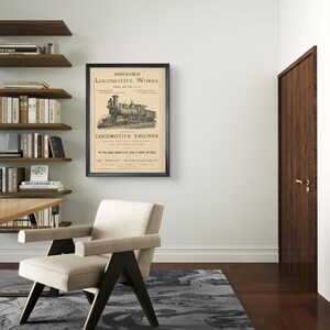 Steam Engine Print, Vintage Advertising Art, Train Lover Gift, Antique ...