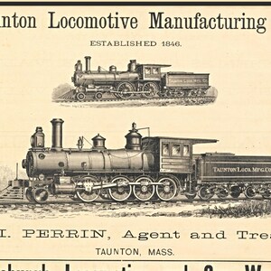 Steam Engine Print, Vintage Advertising Art, Train Lover Gift, Antique ...