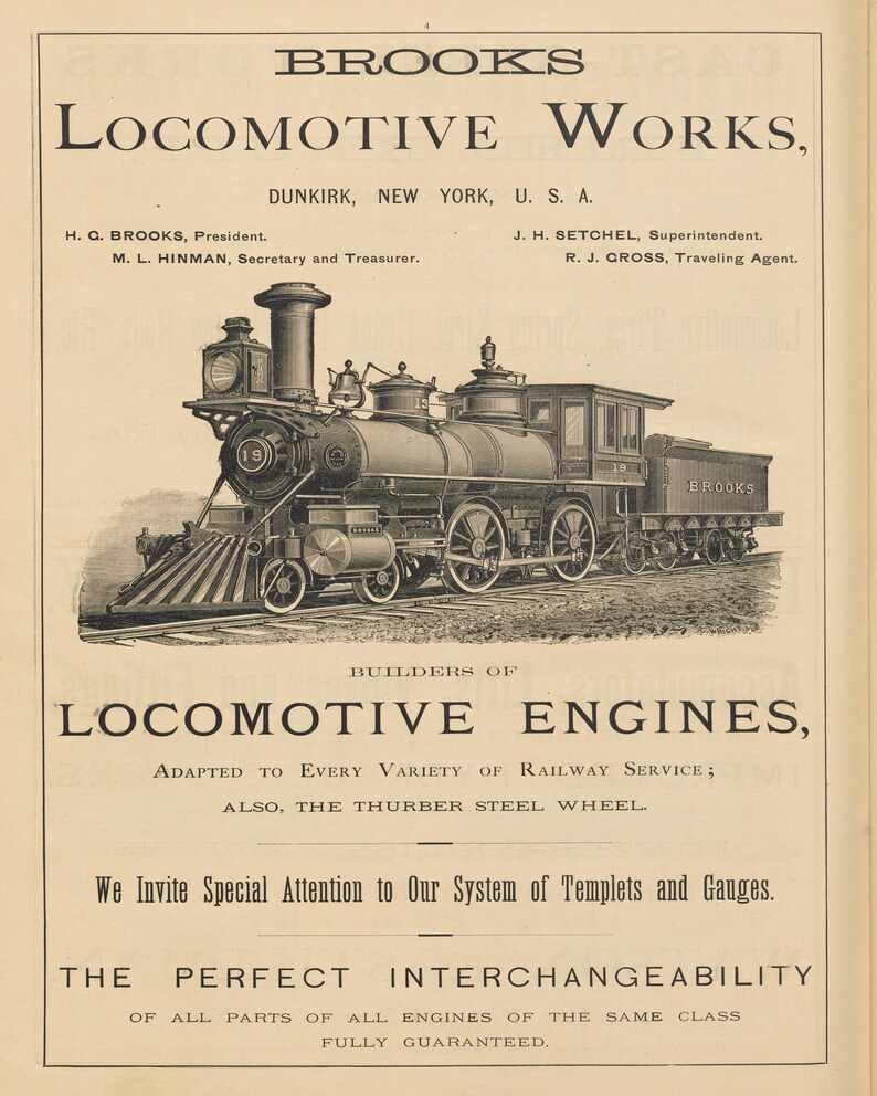 Steam Engine Print, Vintage Advertising Art, Train Lover Gift, Antique ...