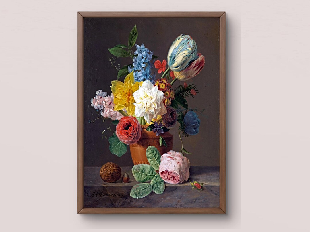 Dutch Bouquet Floral Digital | Botanical Still Life Download | Vintage ...