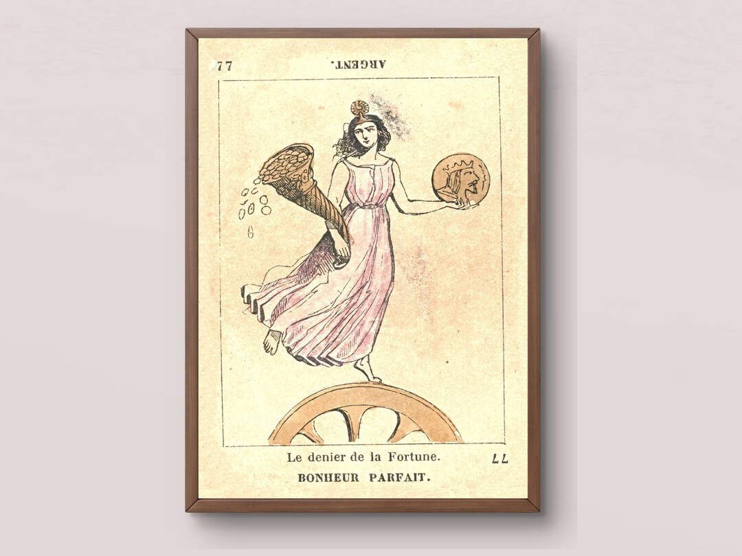 French Wheel of Fortune Tarot Art | Le Denier Digital Download ...