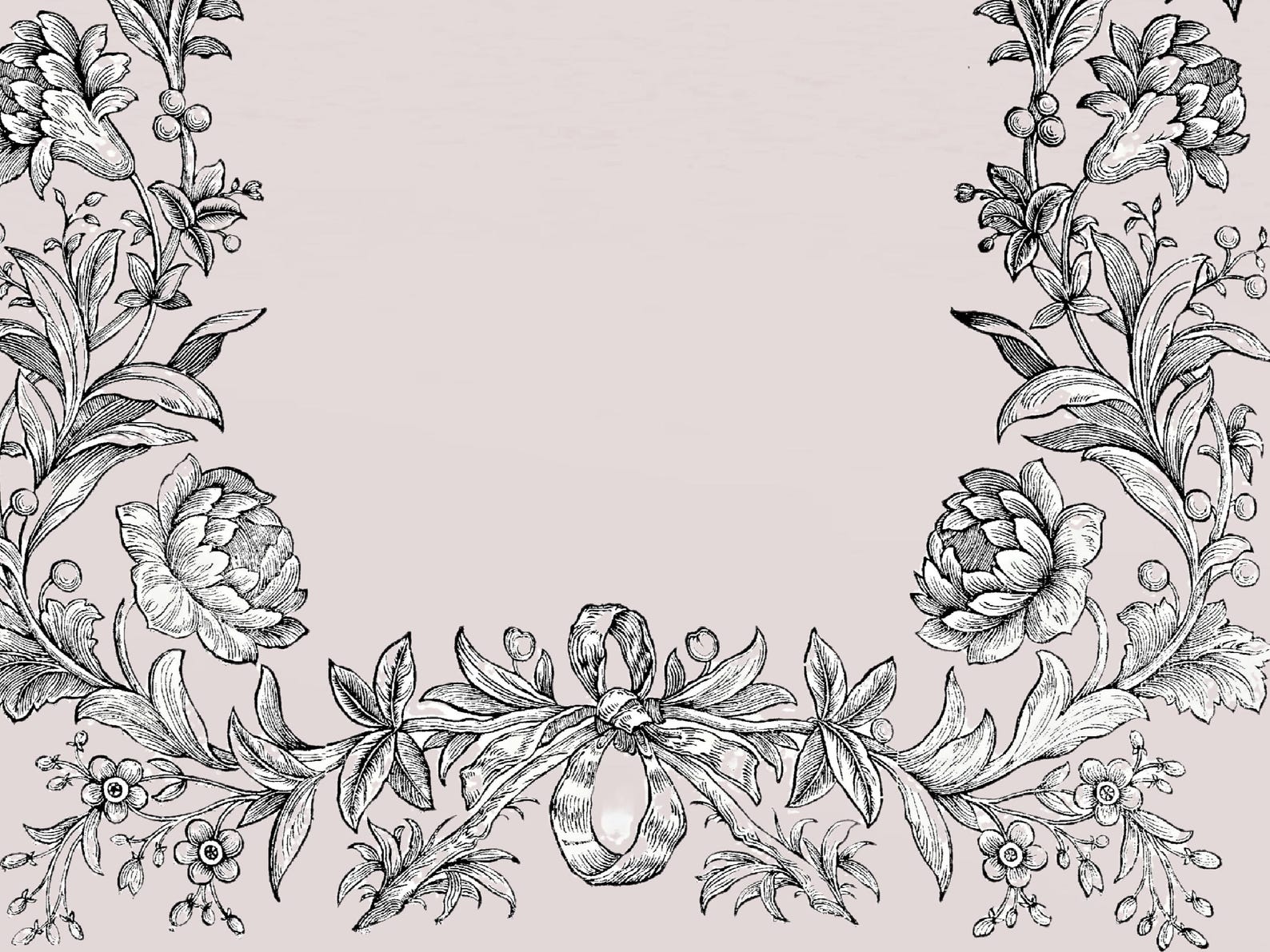 Victorian Floral Frame PNG | Antique Flower Border Digital Download ...