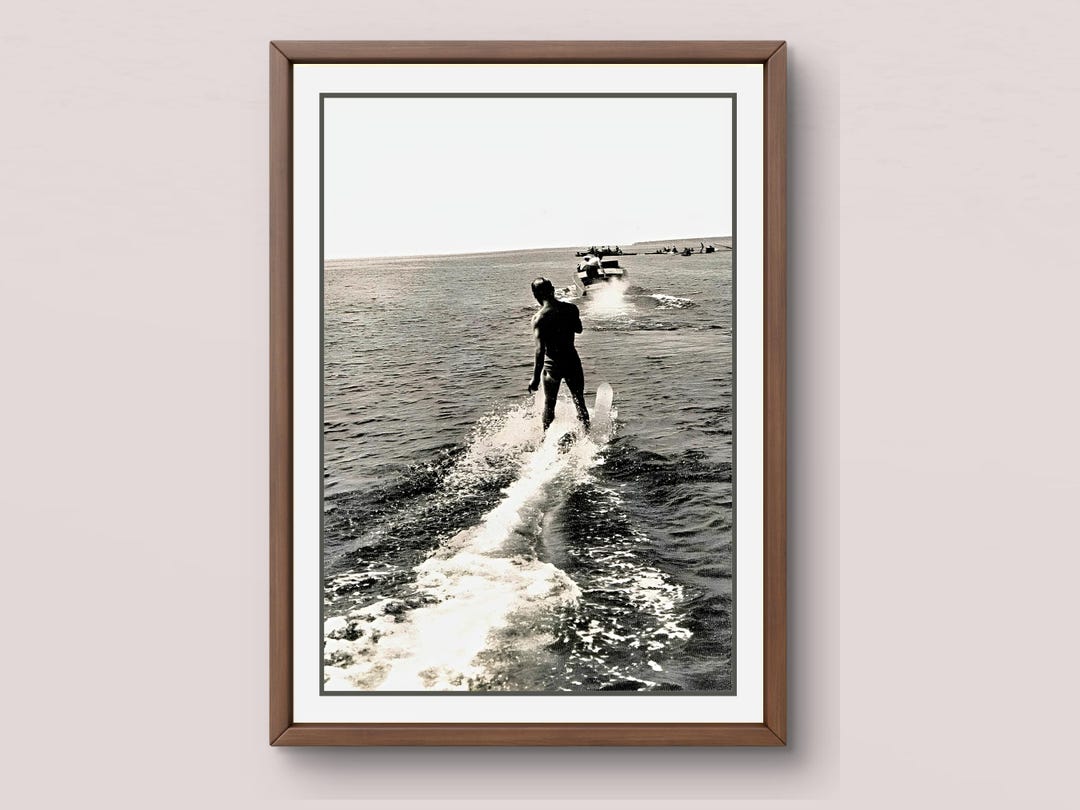 Vintage Water Skiing Photo | 1950s Black White Sports Photography ...