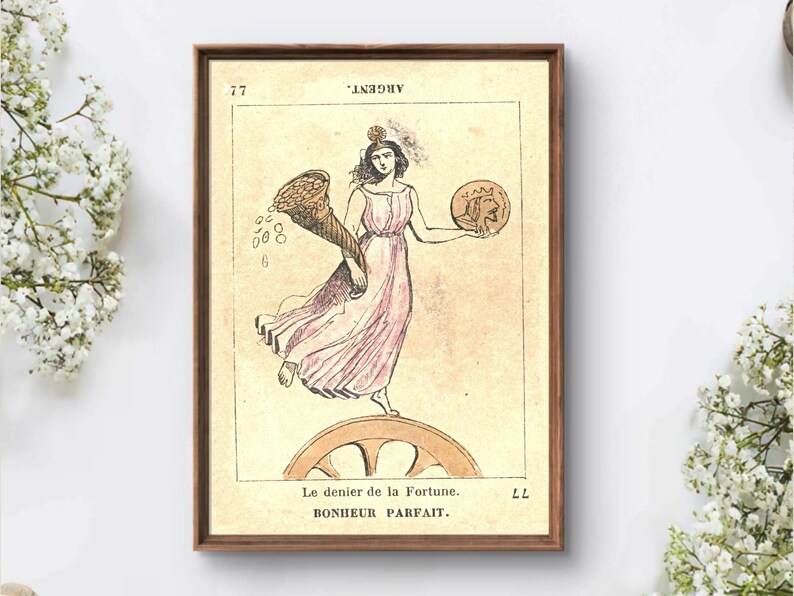 French Wheel of Fortune Tarot Art | Le Denier Digital Download ...