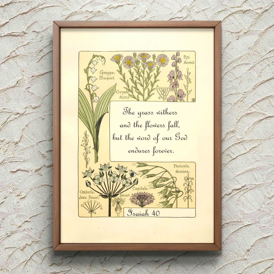 Biblical Digital Print, Isaiah 40 8, Inspirational Bible Verse ...