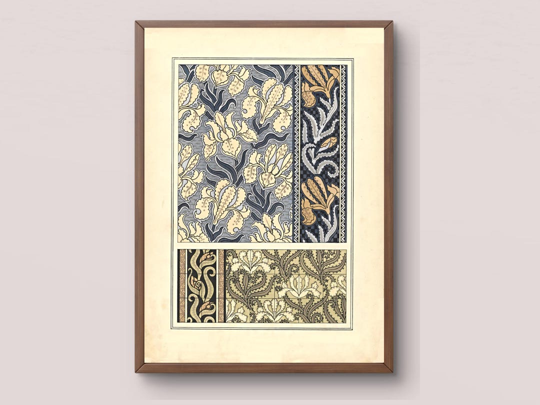 Victorian Leaf Pattern Digital Download | 1890s Nature Design ...