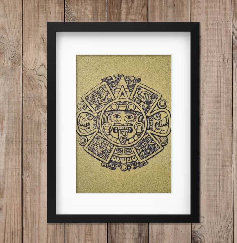 Aztec Mexican Ancient Calendar Instant Download Printable JPG ...
