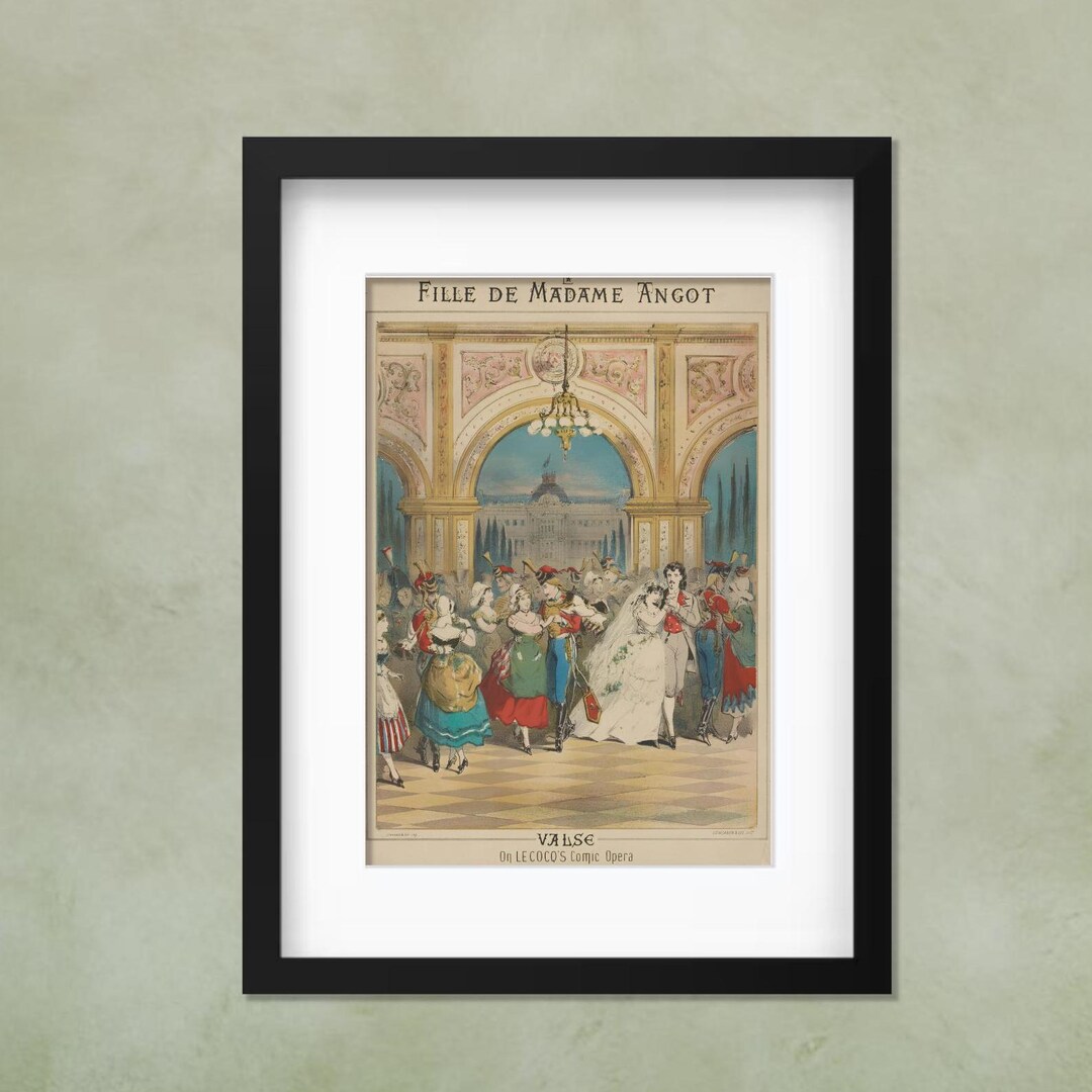 Victorian Dancing Scene, French Opera House Waltzing Ladies & Gentlemen ...