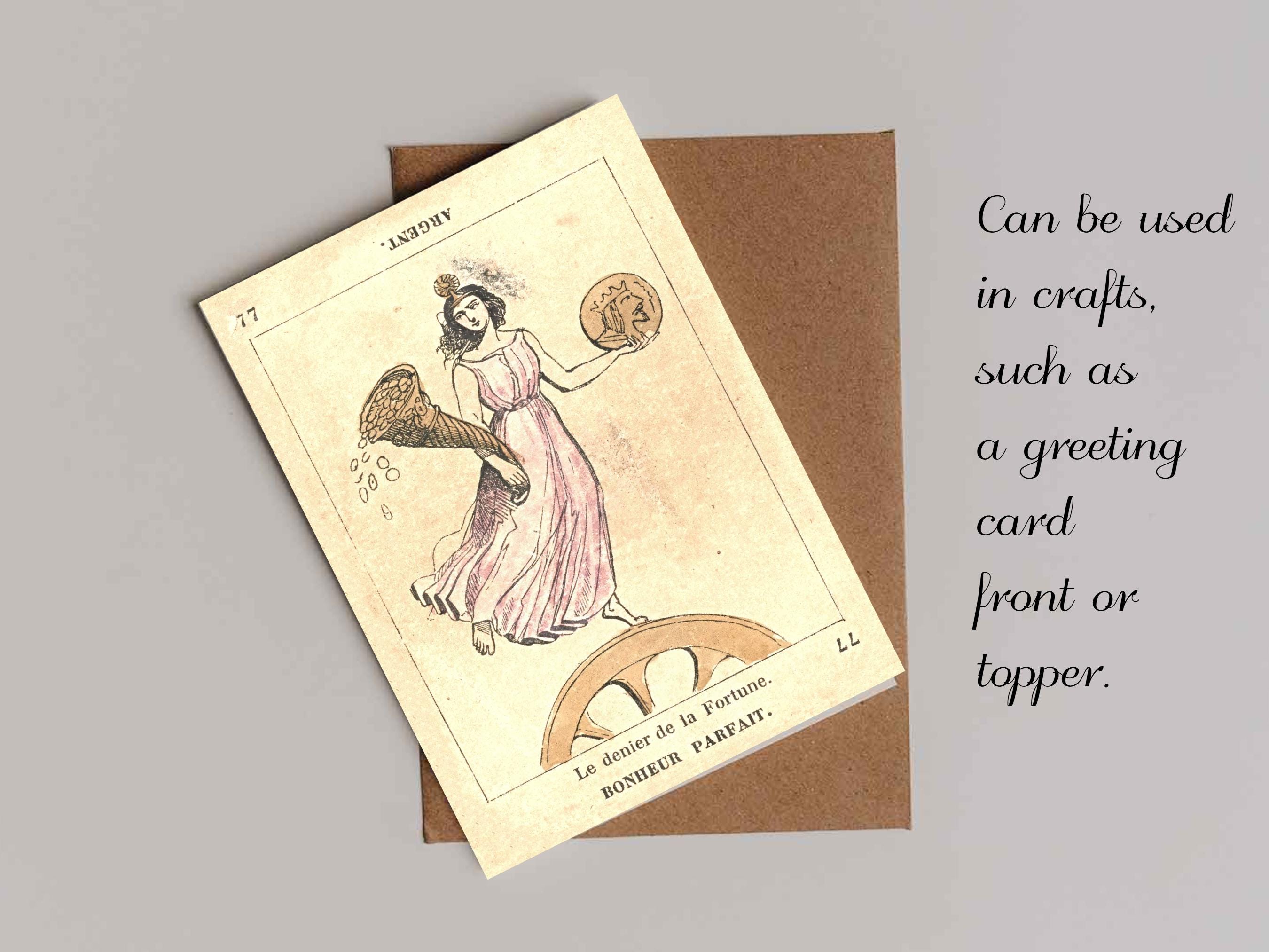 French Wheel of Fortune Tarot Art | Le Denier Digital Download ...