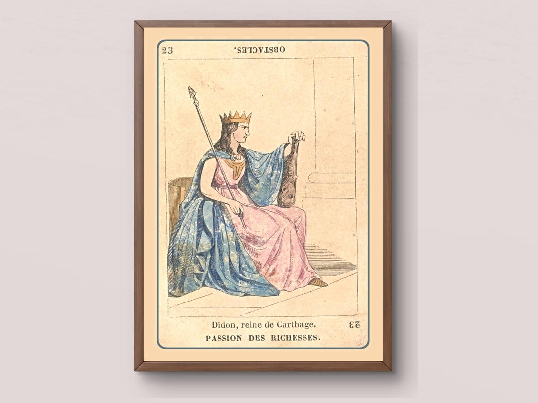 Queen Dido Oracle Card | French Historical Art Print | Carthage Queen ...