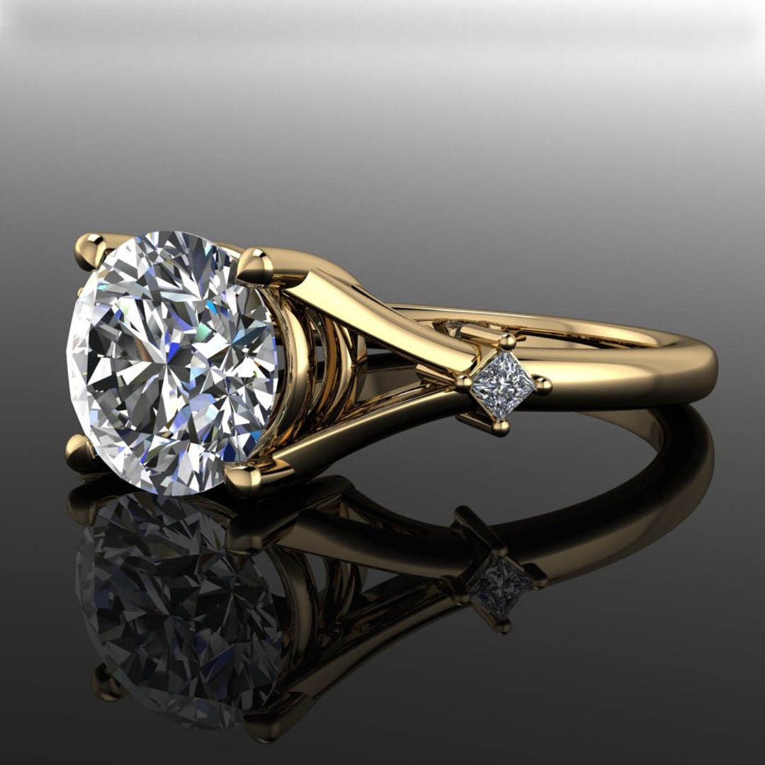 Cassidy Ring - 1.5 Carat Moissanite Engagement Ring, NEO Moissanite, Push Present, Divorce Ring ...