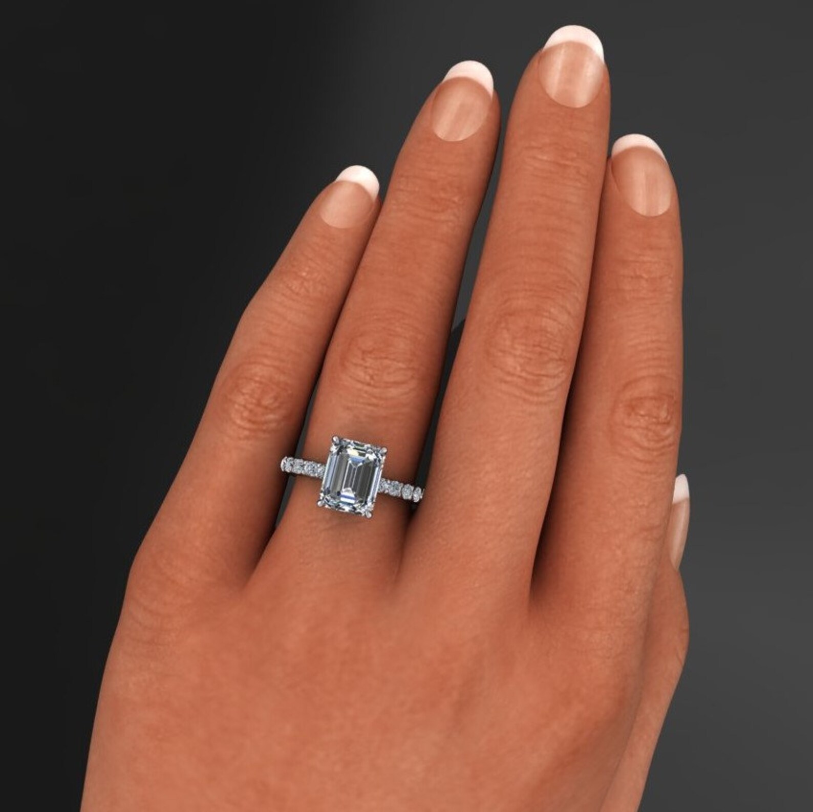 Emerald Cut NEO Moissanite Engagement Ring – 14k Gold, Colorless - Sage ...