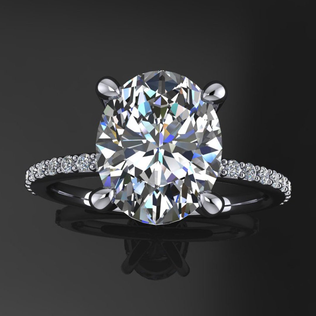 Shay Ring – 3 Carat Oval ZAYA Moissanite Engagement Ring, Oval ...
