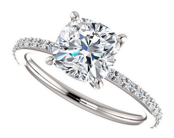 Amora Gem Eliza Ring 2 Carat Cushion Cut Engagement Ring in - Etsy