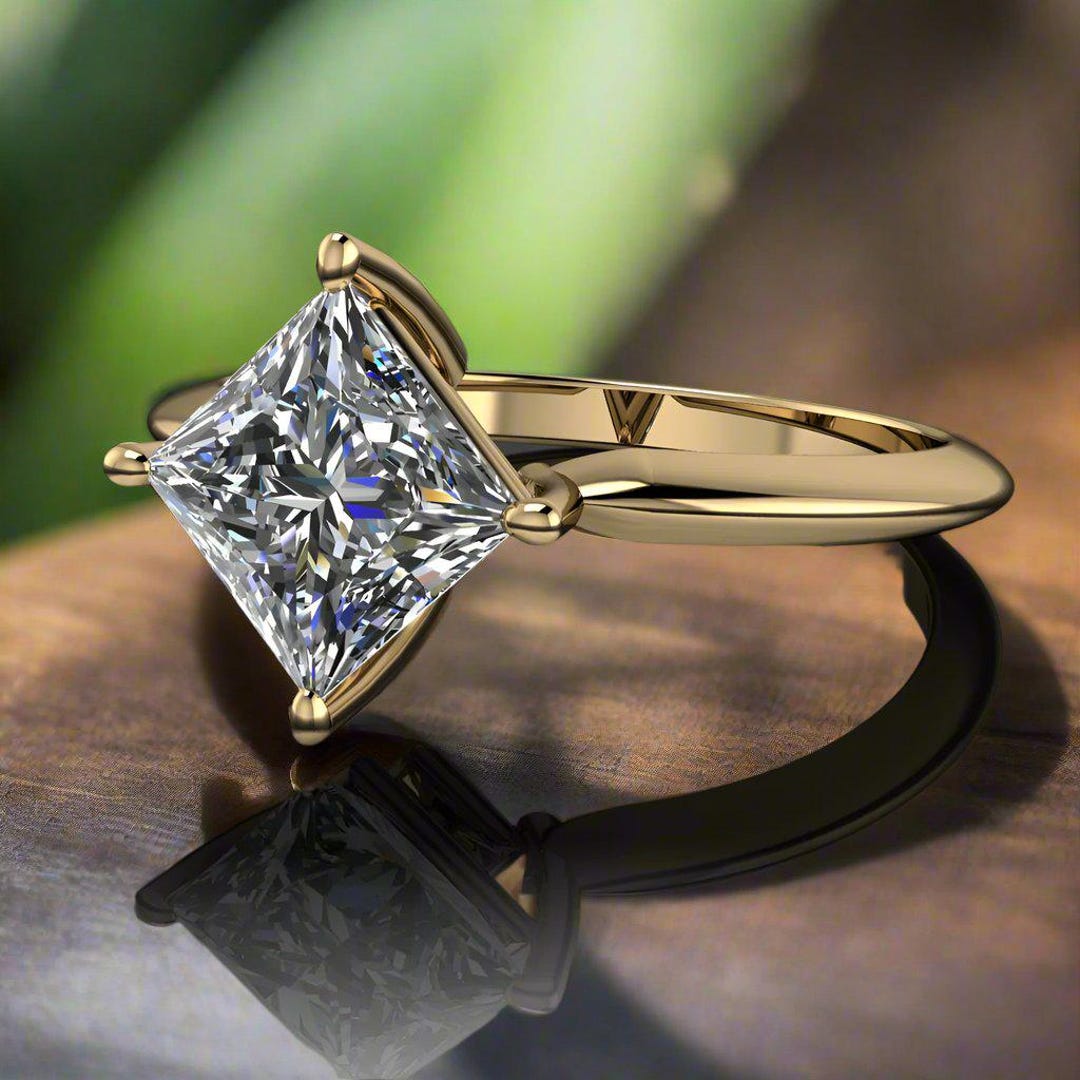 Arden Ring - Princess Cut Lab Grown Diamond Engagement Ring, Promise ...