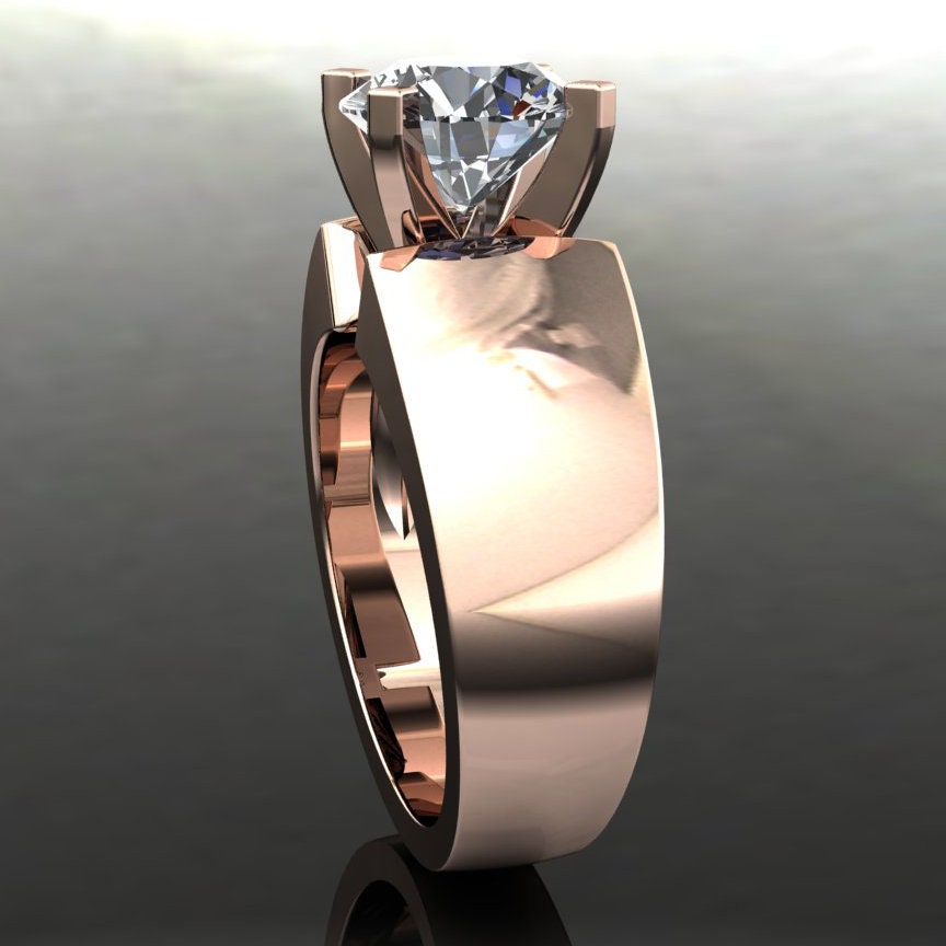 Cleo ring 2.2 carat round NEO moissanite engagement ring | Etsy