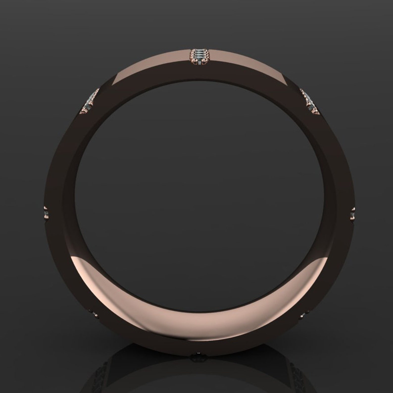 Axel Ring Men's Gold and Moissanite Wedding Band Black | Etsy