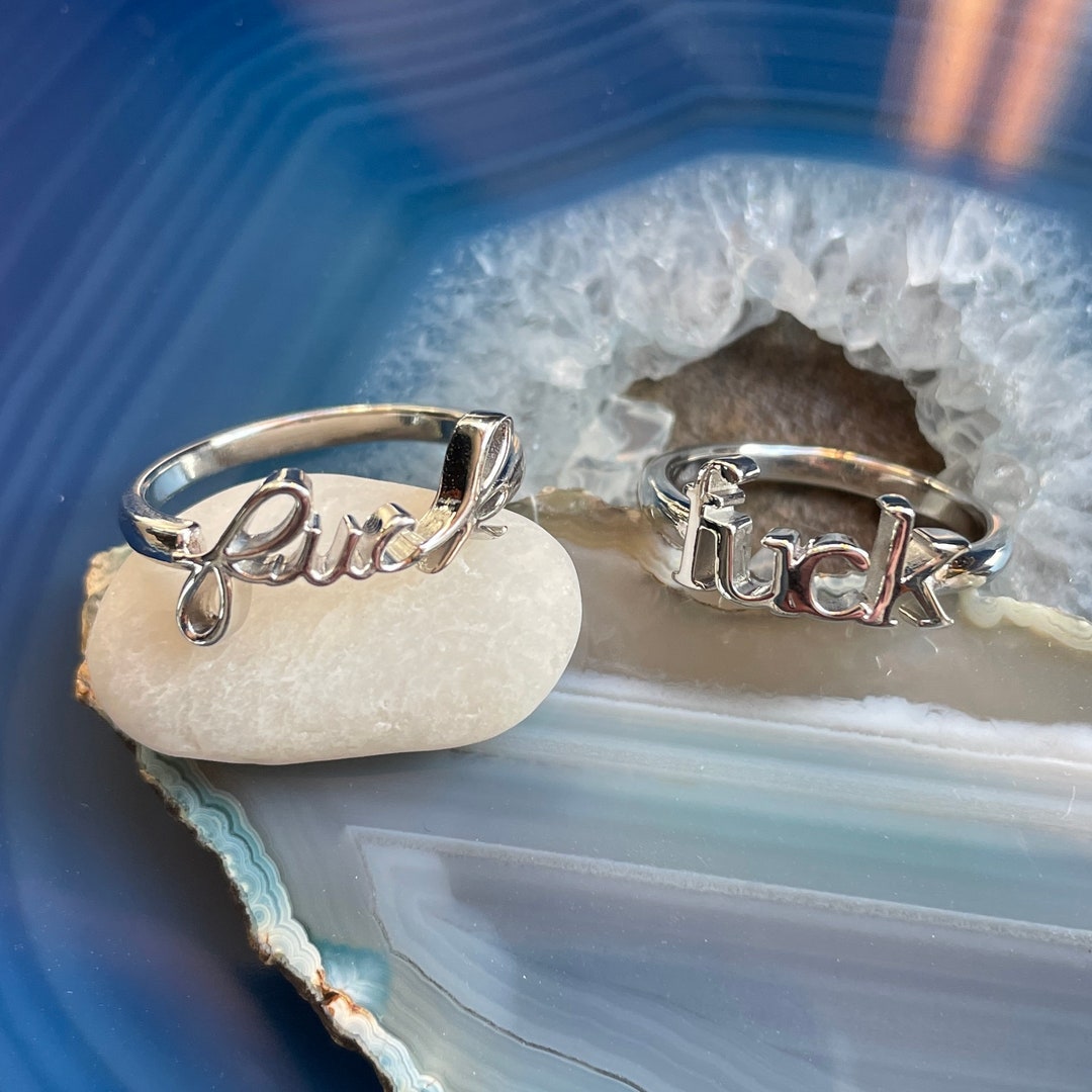 Sterling Silver Funny Word Ring – Current Mood Collection - Etsy