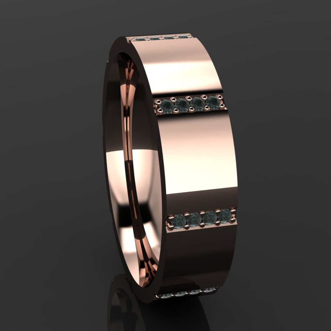 Axel Ring Men's Gold and Moissanite Wedding Band Black | Etsy