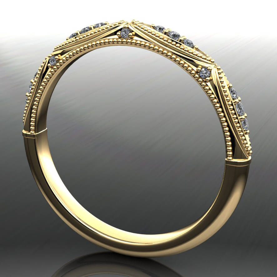 Annette wedding band vintage style wedding ring diamond | Etsy