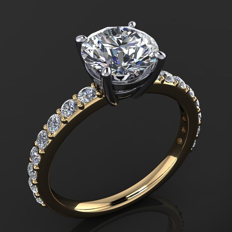 Sage Ring 1.5 Carat Diamond Cut Round NEO Moissanite - Etsy